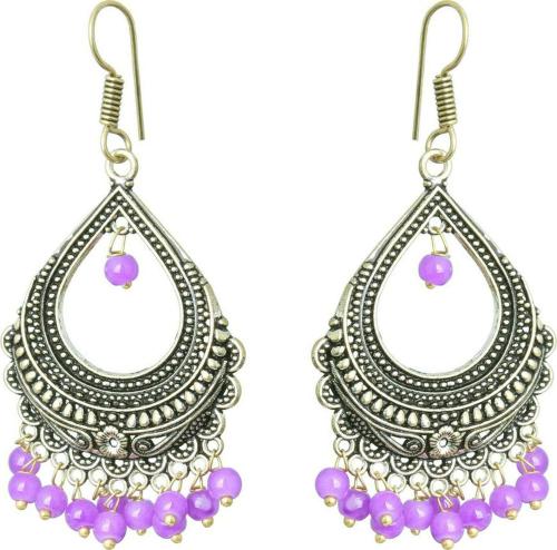 Buy Waama Jewels Pearl Gold-Plated Drops And Danglers Purple For Women, Girls Online at Best ...