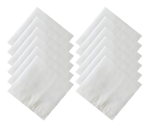 Buy DIKHAWA 100% Cotton Pack of 12 Handkerchiefs Hanky For Men, White ...