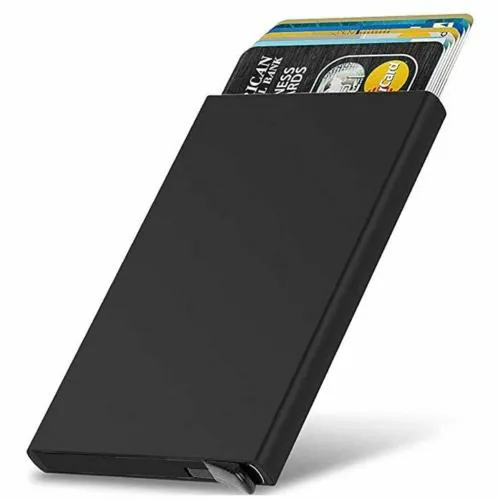 Buy ZOSTER ATM/Credit Card Case Aluminium Metallic Black Card Holder ...