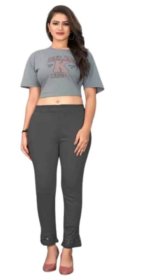 Buy Balma Women Dark Grey Rayon Slab Lycra Elastic Waist Formal Pant ...