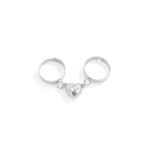 Buy Pinapes 2 Ring Love Silver Design For Couples, Partners Online at ...