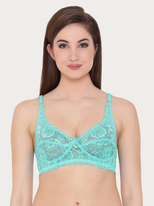 Buy Clovia Turquoise Blue Solid Lace Full Coverage Bra Online at Best Prices in India - JioMart.