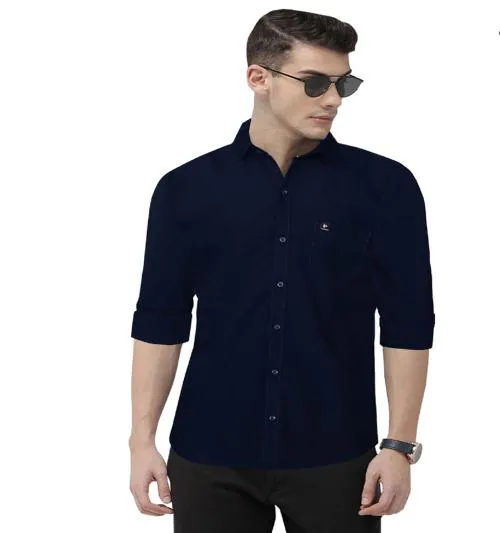 Buy BLUE ROCK ITALIAN FIT Cotton Slim Fit Shirt with Patch Pocket ...