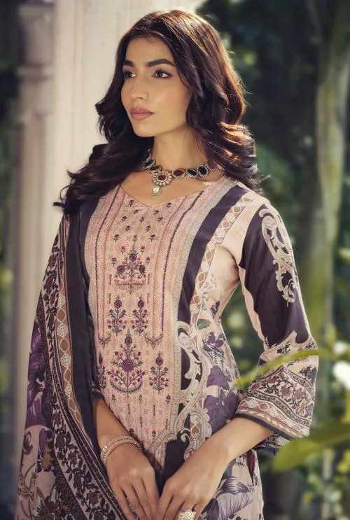 Buy THE JAZZBAAT Unstitched Pakistani Print Embroidered Cotton Salwar ...