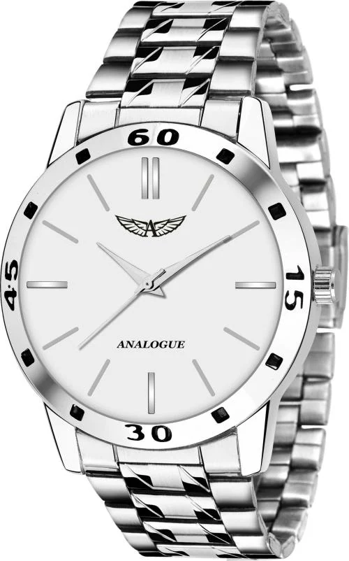 Buy ANALOGUE White Dial Stainless Steel Analog Watch For Men (ANLG-454 ...