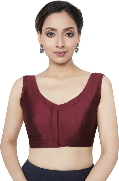 Buy RENE Women Maroon Woven Design 100% Cotton Blouse Online at Best ...