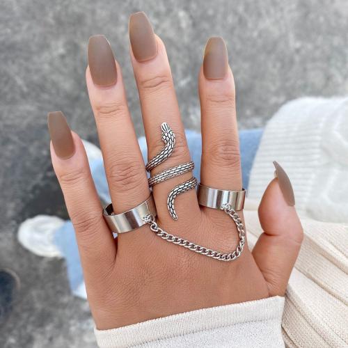 Buy ARZONAI Silver Color Retro Punk Hip Hop Cross Ring Handmade Finger ...