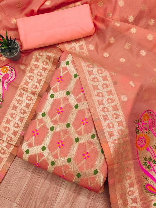 Buy Leeli Peeri Designer Womens Cotton Silk Salwar Suit With Matching ...