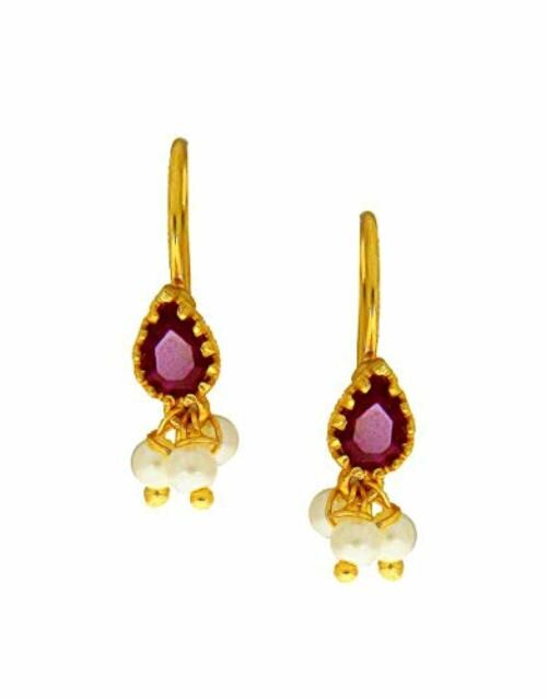 Buy Anuradha Art Jewellery Gold Plated Traditional Bugadi Earrings Pink (Girls) Online at Best ...