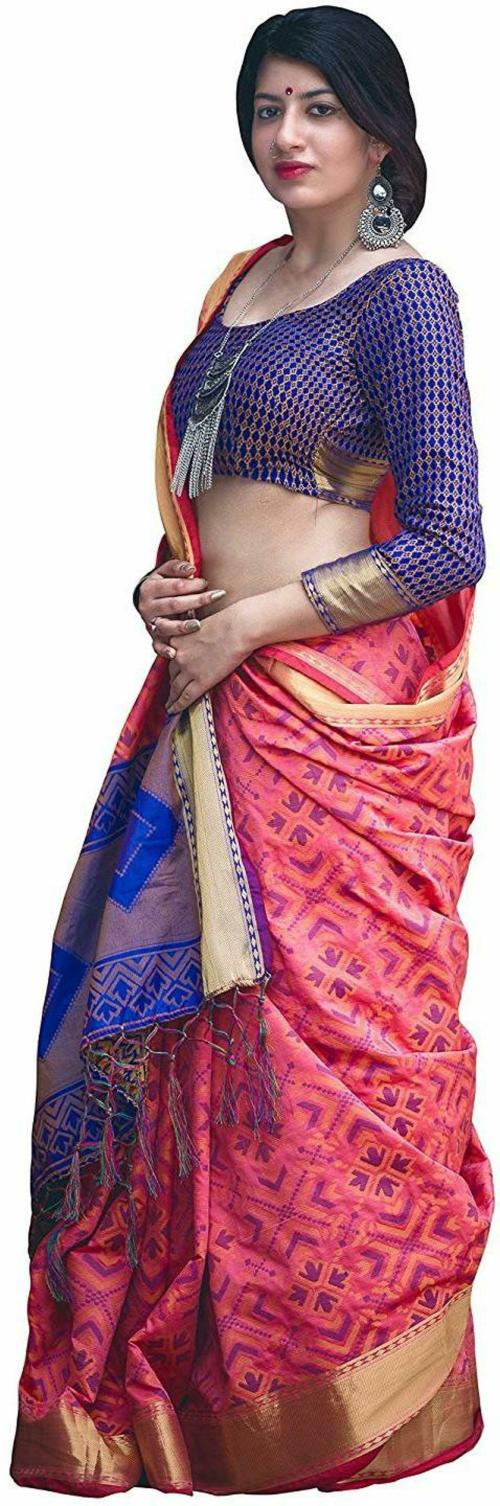 Buy Devangi Women Pink Pure Silk Woven Saree Online at Best Prices in India - JioMart.