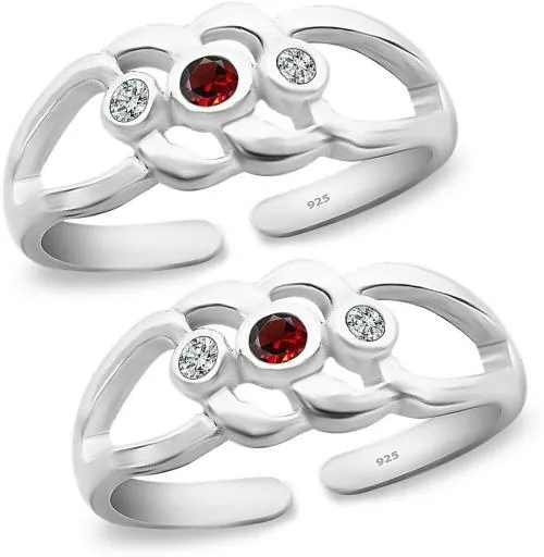 Buy Parnika CZ Embellished Modern Design Chandi Bichiya for Women |Pure 92.5 Sterling Silver ...