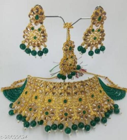 Buy Hs fatio Gold Plated Alloy Earrings and Necklace Set (Gold) Online ...