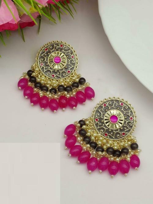 Buy Manath Ethnic Meenakari Beads Bandai Earrings for Girls and womens ...