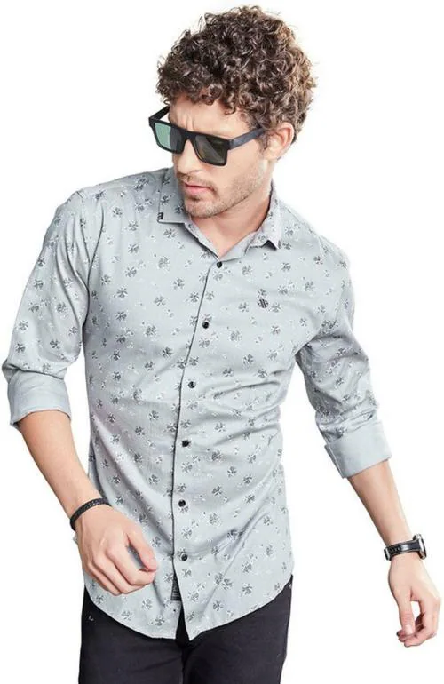 Buy ALMATY Ivan Grey Floral Print Shirt Online at Best Prices in India ...