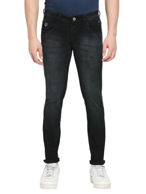 Buy TCI TRUE COLORS OF INDIA Black whisker Stretchable Casual Denim ...