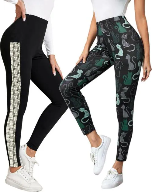 Buy ALISBA Women Multicolor Self Design Lycra Blend High Rise Jeggings ...