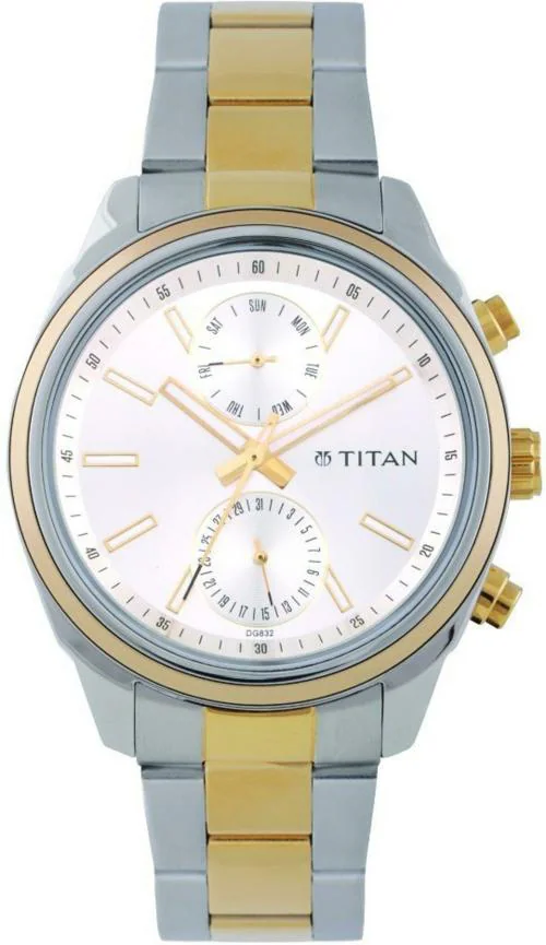 Buy Titan Beige Dial Multi-color Strap Analog Watch For Men - (1733BM01 ...