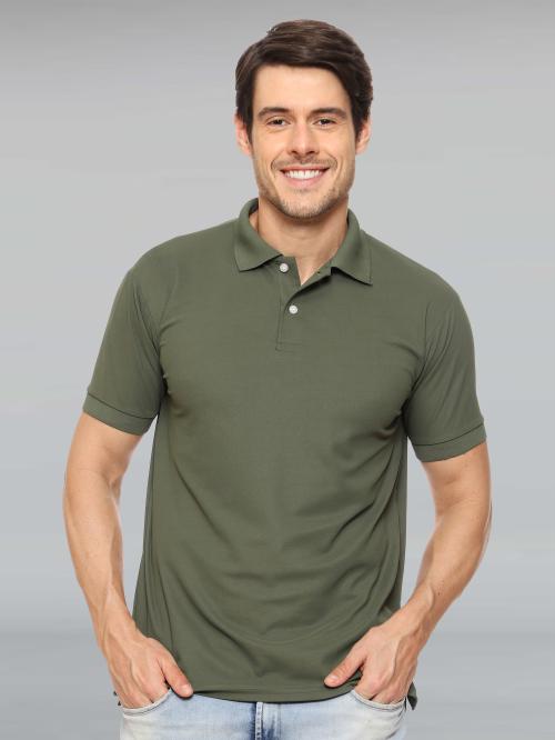 Buy TQH Men Solid Polo Neck Olive T-Shirt Online at Best Prices in India - JioMart.