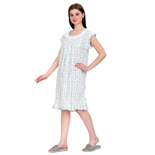 Buy REDGLO Cotton Printed Shorit Length Women's Nightwear & Night Gown ...