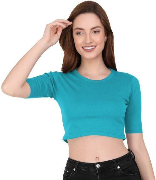 Buy THE BLAZZE_Women Cotton Blend Turquoise Top_XL Online at Best Prices in India - JioMart.