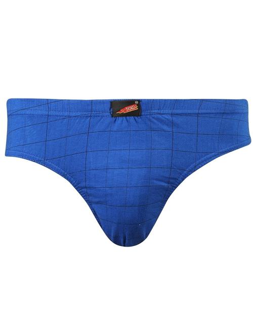 Buy SOLO Royal Blue Checkered Cotton Modern Brief - XS Online at Best ...
