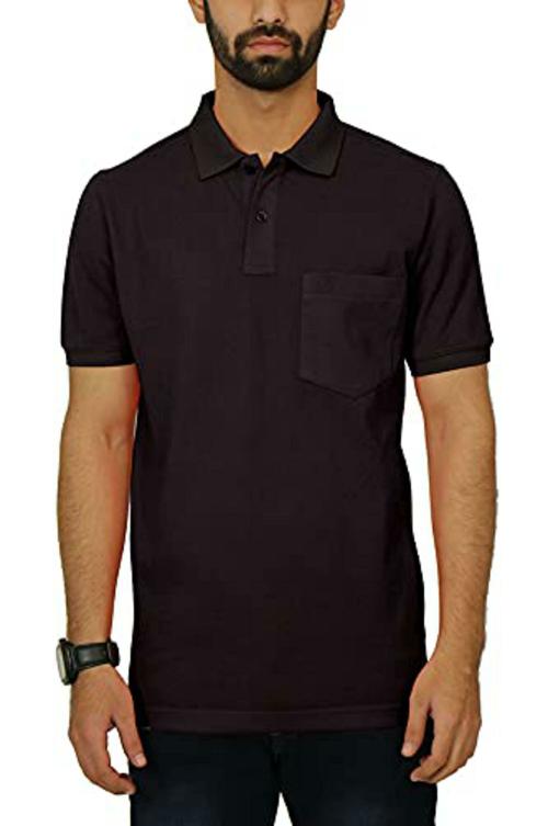Buy Celsius Men's Half Sleeve Solid Regular fit Pique Polo with Pocket ...