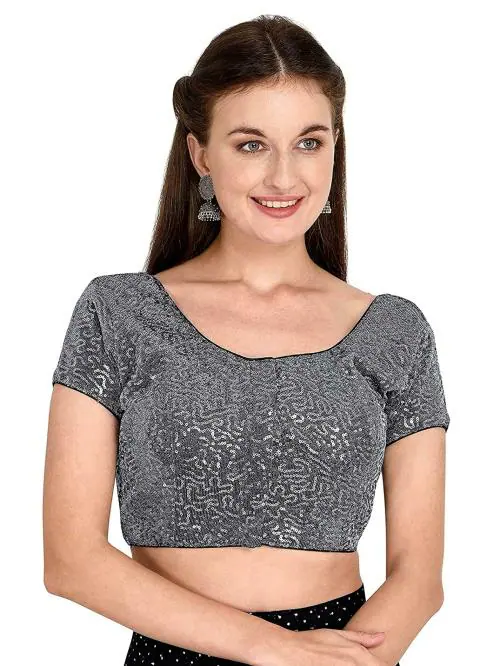 Buy Amrutam Fab Women Grey Net Blouse Online at Best Prices in India ...