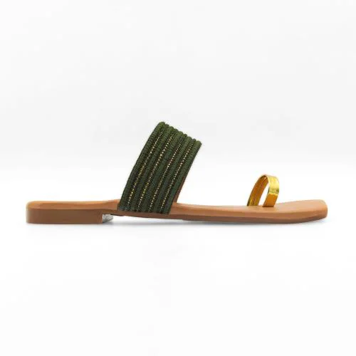 Buy Sayera Open toe Green Flat Sandal For Girls & Women | Ethnic ...