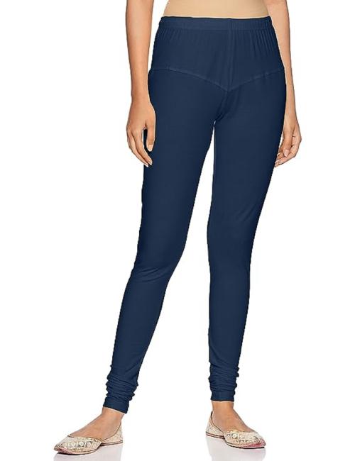 Buy Softline Blue Solid 100% Cotton Leggings Online at Best Prices in ...