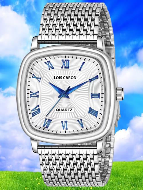 Buy LOIS CARON LCS-4271 White Dial and Silver Stainless Steel Chain for ...