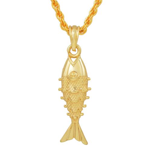 Buy Zumrut Gold Plated Fish Charm Antique Design God Temple Chain ...