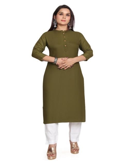 Buy Meniki Women's Solid Rayon Straight Fit Kurti with 3/4th Sleeves ...
