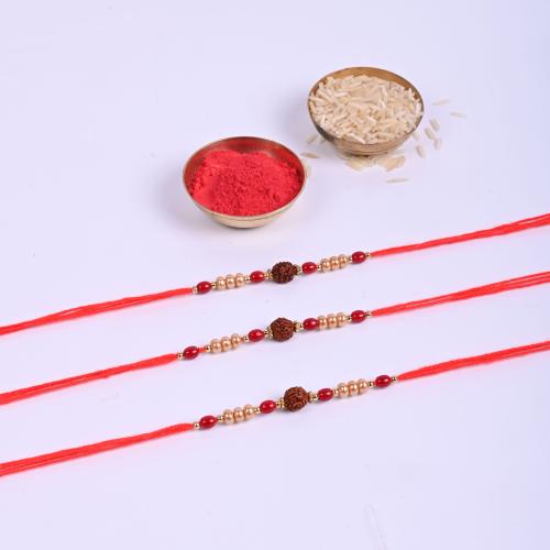 Buy Designer Pearl Rudraksh Rakhi Pack Of 3 Online at Best Prices in ...