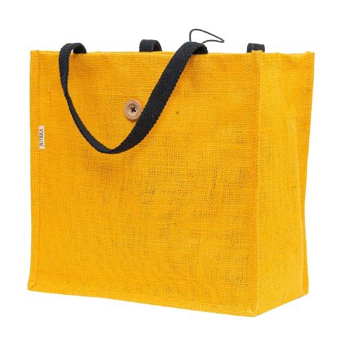 Buy JUTEKA Button and Loop Tangy Color Eco Friendly Jute Bag with ...