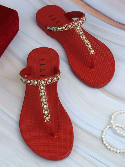 Buy ELLE Red flip-flops for Women Online at Best Prices in India - JioMart.