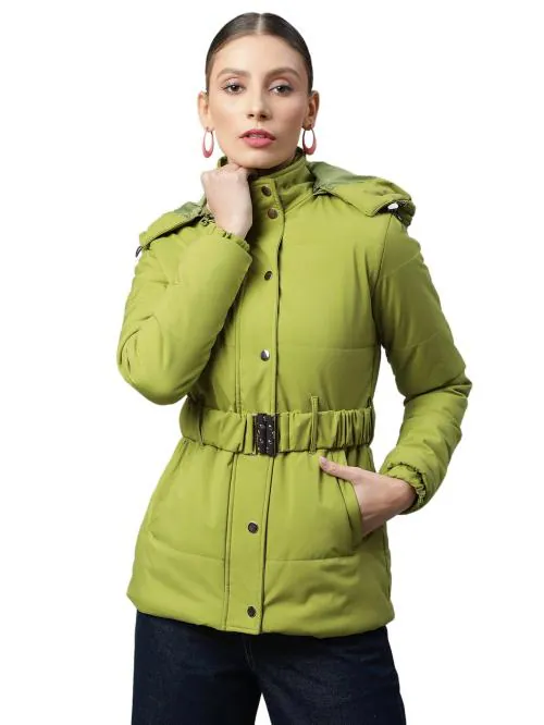 Buy Global Republic Women Flo Green Detactchable Hood Puffer Jacket Online at Best Prices in ...