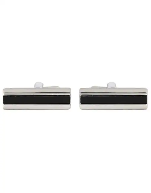 Buy Peluche Rectangle Black Onyx Stone Cufflinks for Men Online at Best Prices in India - JioMart.