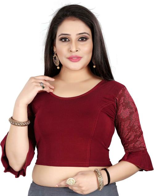 Buy Sanmati Creation Women Maroon Solid Pure Cotton Single Blouse Online at Best Prices in India ...