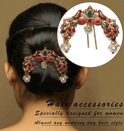 Buy Vaghbhatt Gold Metal Southern Aambada Juda Pin For Girls Online at ...