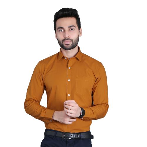 Buy 5THANFOLD Men Copper Pure Cotton Formal Shirt Online at Best Prices ...
