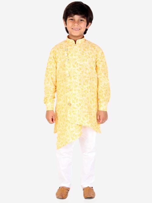 Buy Pro-Ethic Style Developer Kid's Cotton Ethnic Wear Yellow Kurta ...