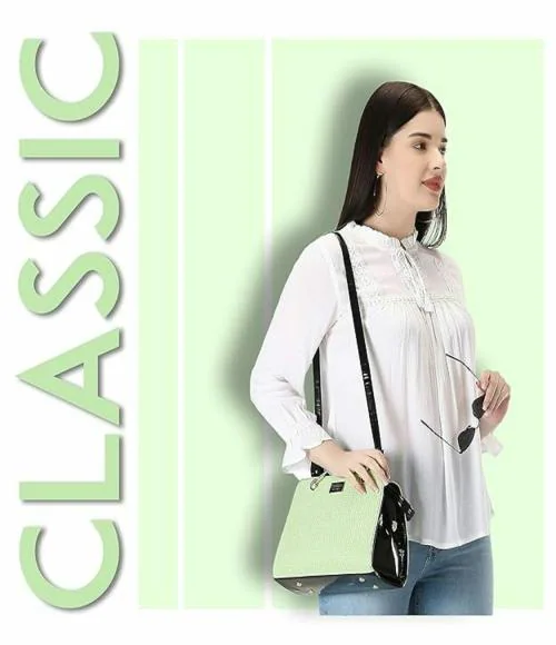 Buy Classic Fashions Croco Pu Leather Handbag Two Type Handle One Top ...
