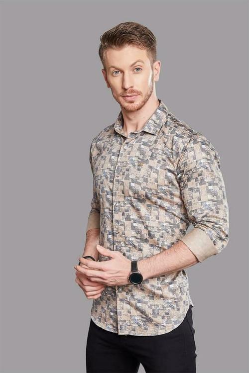 Buy Almaty Men Pyotr Multicolor Abstract Print Cotton Shirt Online at ...