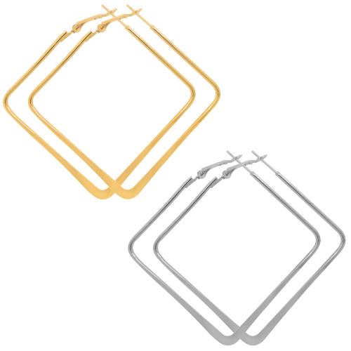 Buy Fresh Vibes Golden Silver Square Shape Metallic Hoops Earrings ...