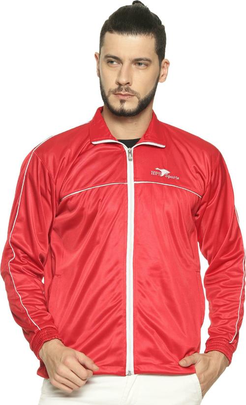 Buy HPS Sports Men Red Polyester Solid Jacket (XXL) Online at Best ...