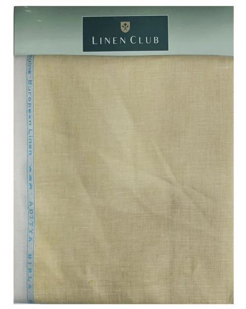 Buy Linen Club Men Cream Solid Linen Shirt Fabric Online at Best Prices ...