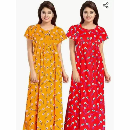 Buy ANANT CREATION Flower Printed Women’s Nighty Soft and Comfortable Floral Print Nightwear for ...