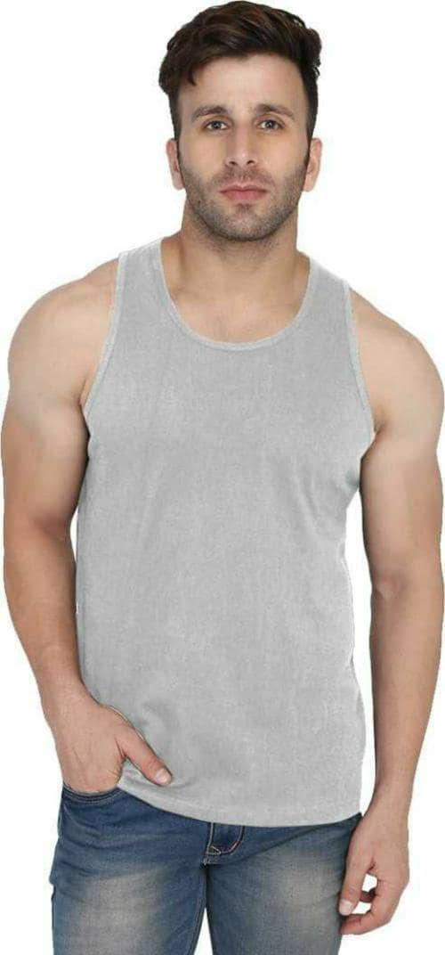 Buy ZIMANTE Men Solid Cotton Blend Fabric Tank Online at Best Prices in ...