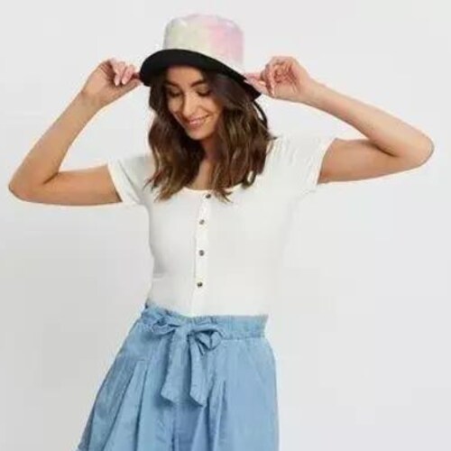 Buy THE THEME FASHION Women's Cotton Short Sleeves Stylish Fancy Button ...