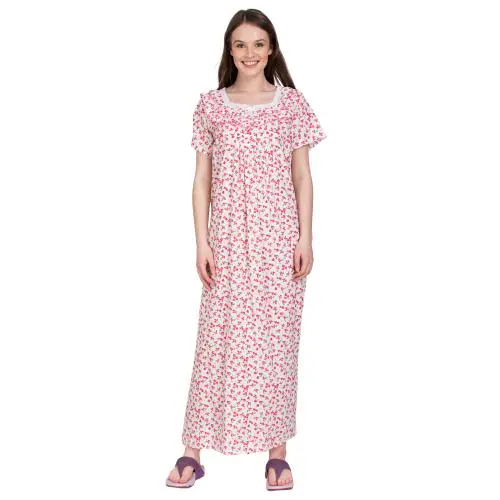Buy Redglo Women's Cotton Printed/Maxi/Night Wear/Stylish Nighty ...